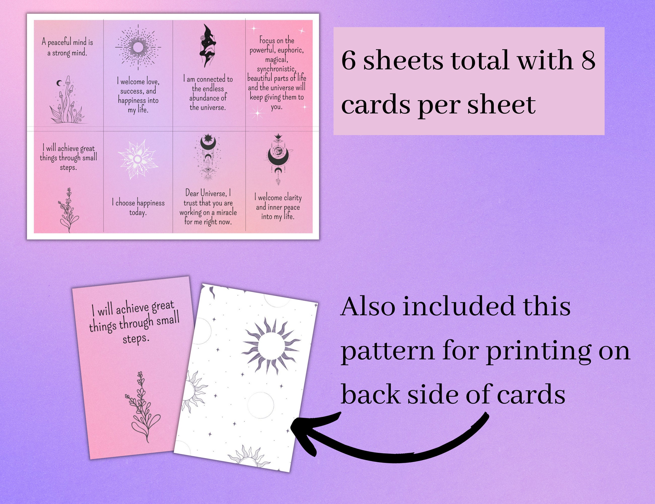 Printable Daily Affirmation Cards 40 Affirmations for - Etsy