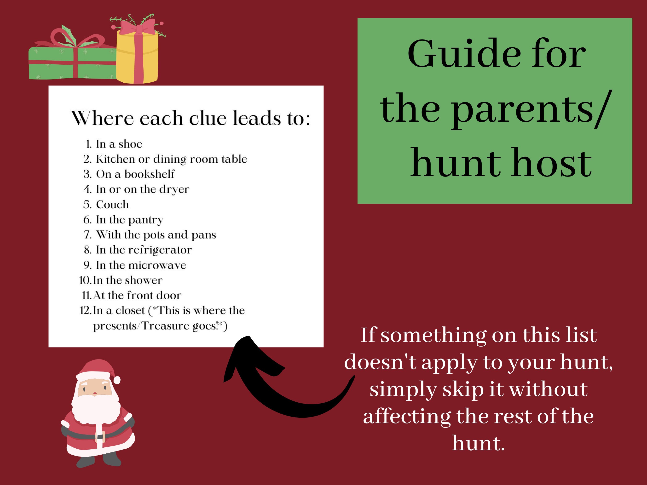 Christmas Treasure Hunt, Indoor Christmas Scavenger Hunt for Kids ...
