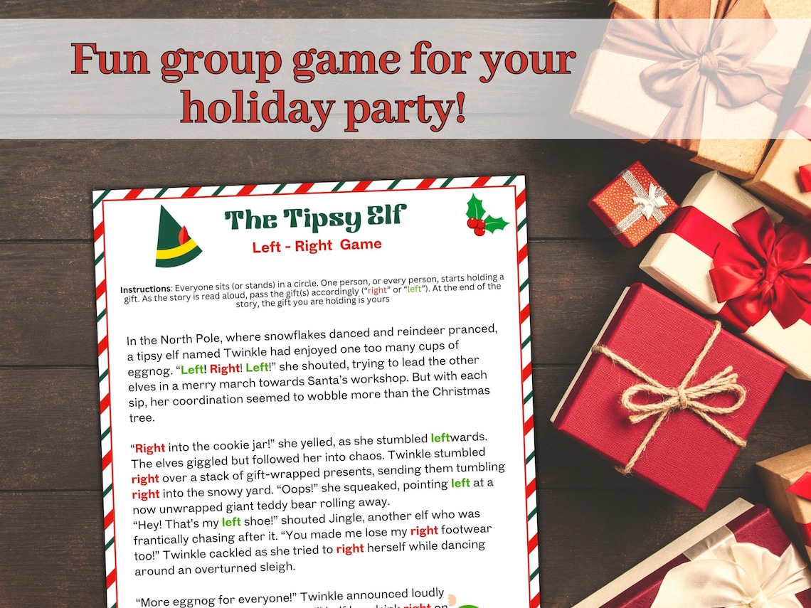 Christmas Left Right Game, Holiday Party Gift Swap Game, Pass the Gift ...