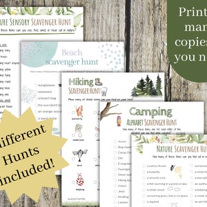 Nature Scavenger Hunt Bundle, Set of 5 Scavenger Hunts for Kids of All ...