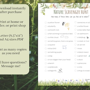 Nature Scavenger Hunt, Printable Outdoor Scavenger Hunt for Kids Tweens ...