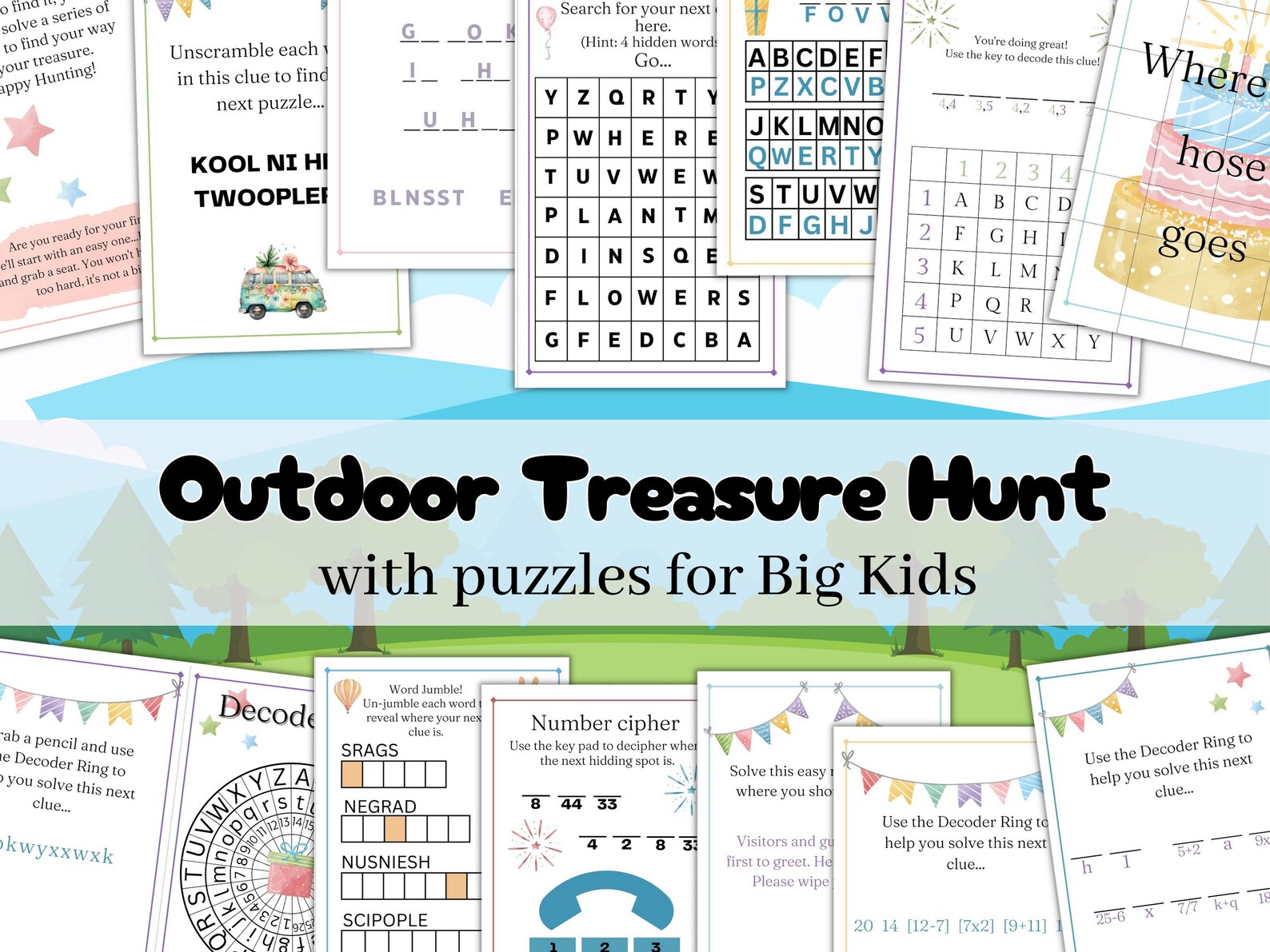 Outdoor Scavenger Hunt Clues, Spring or Summer Treasure Hunt for Teens ...