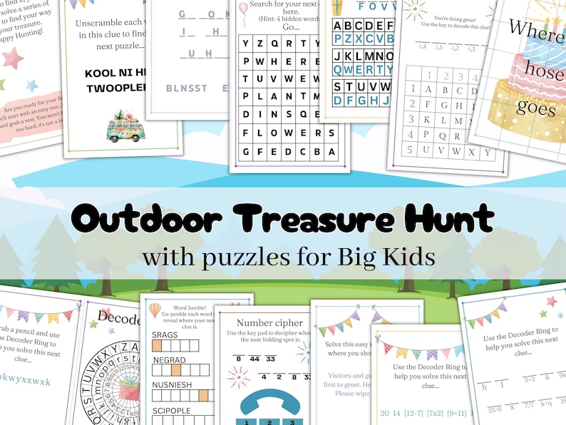 Outdoor Scavenger Hunt Clues, Spring or Summer Treasure Hunt for Teens ...