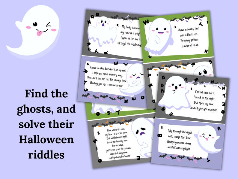 Scavenger Hunt Game for Kids, Printable Ghost Hunt Game, Play Indoors ...