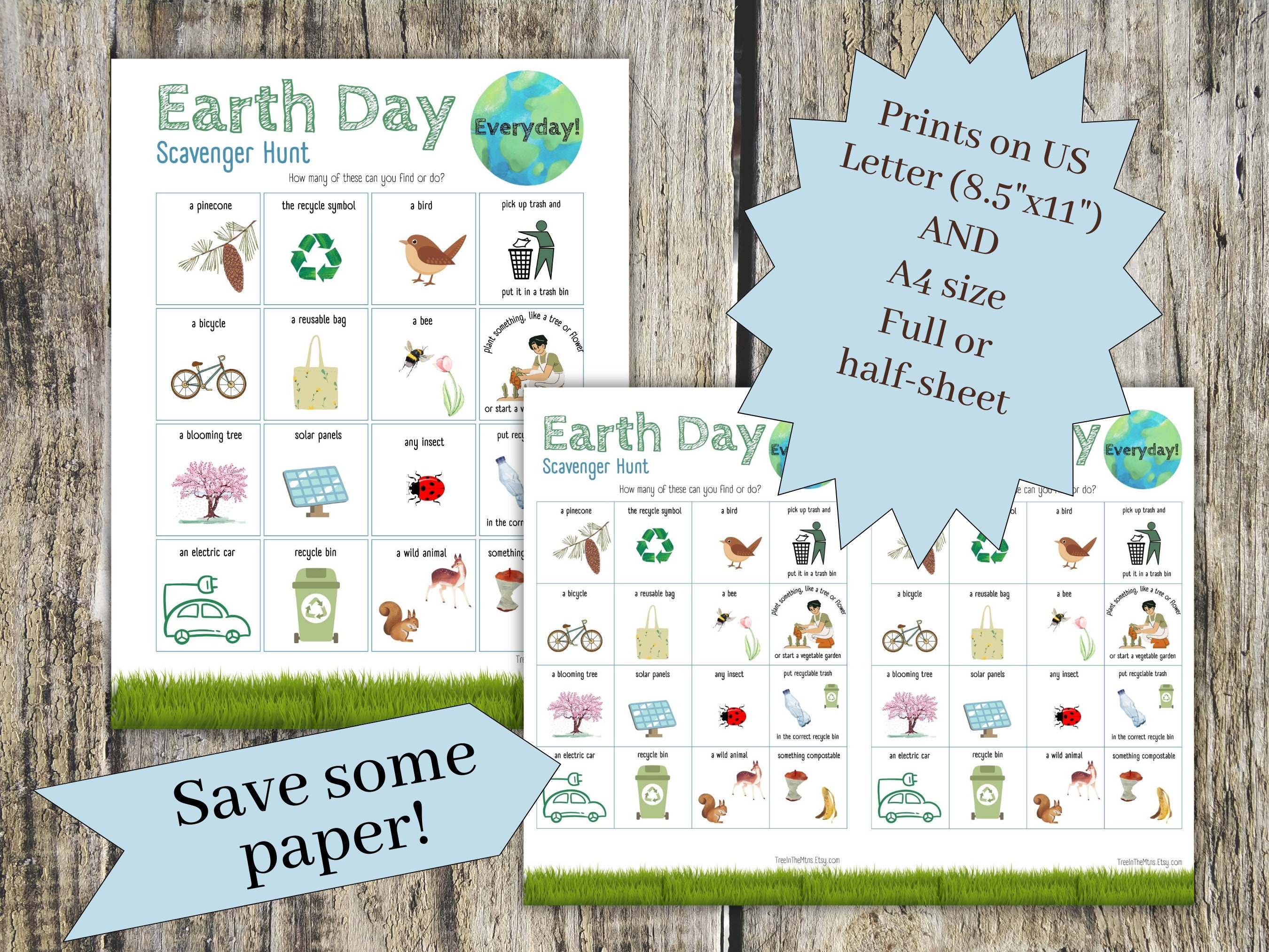 Earth Day Scavenger Hunt, Printable Outdoor Scavenger Hunt for Kids ...