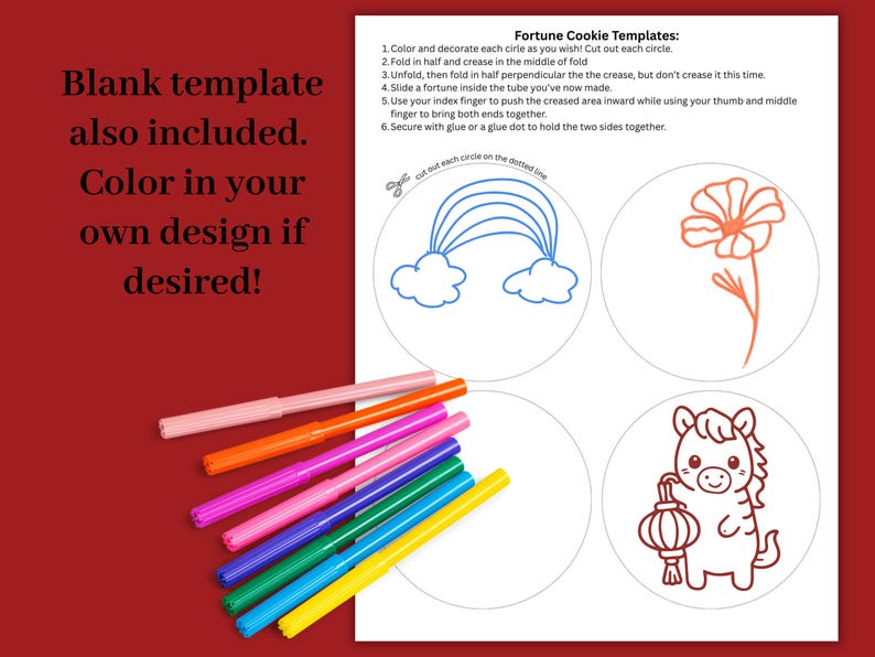 Printable Fortune Cookies Paper Craft Template, Chinese Lunar New Year ...