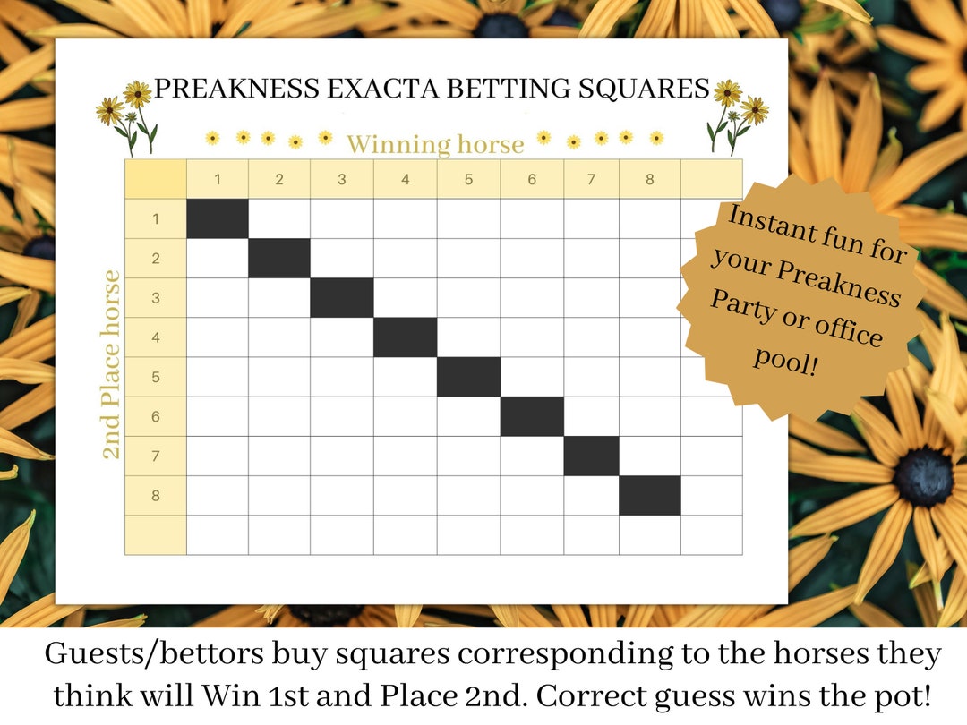 Betting Squares Game Preakness Party Betting Games Race Horse - Etsy