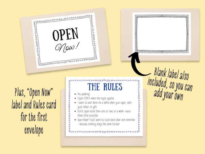 Open When Envelopes Gift for College Student, 48+ Open When Letters ...