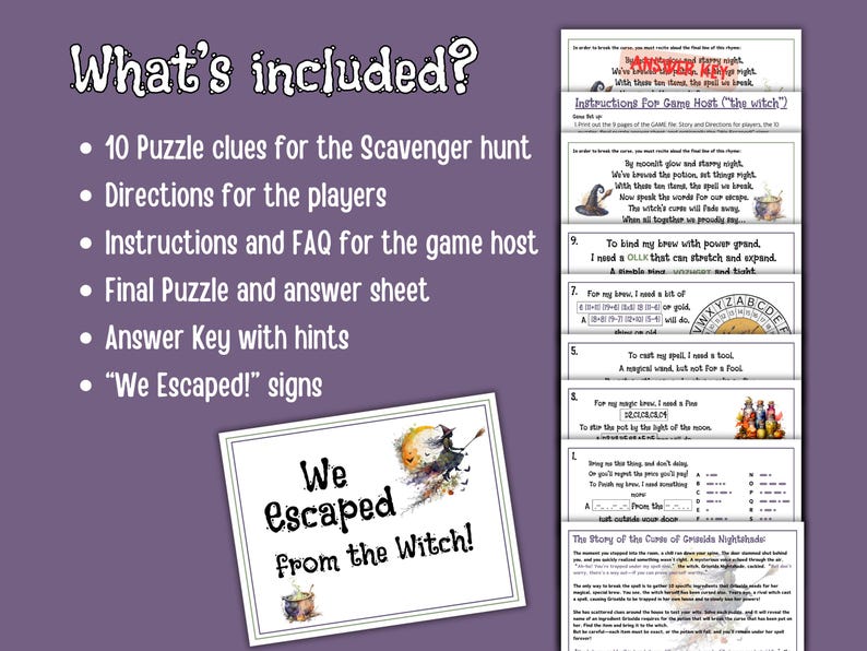 Witch's Brew Escape Room, Scavenger Hunt Escape Room, Halloween Game ...