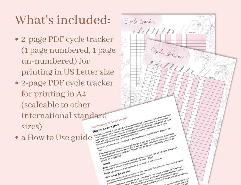 Period Tracker Printable Monthly Cycle Journal, for Tracking Your ...