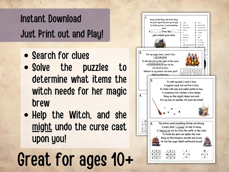 Witch's Brew Escape Room, Scavenger Hunt Escape Room, Halloween Game ...