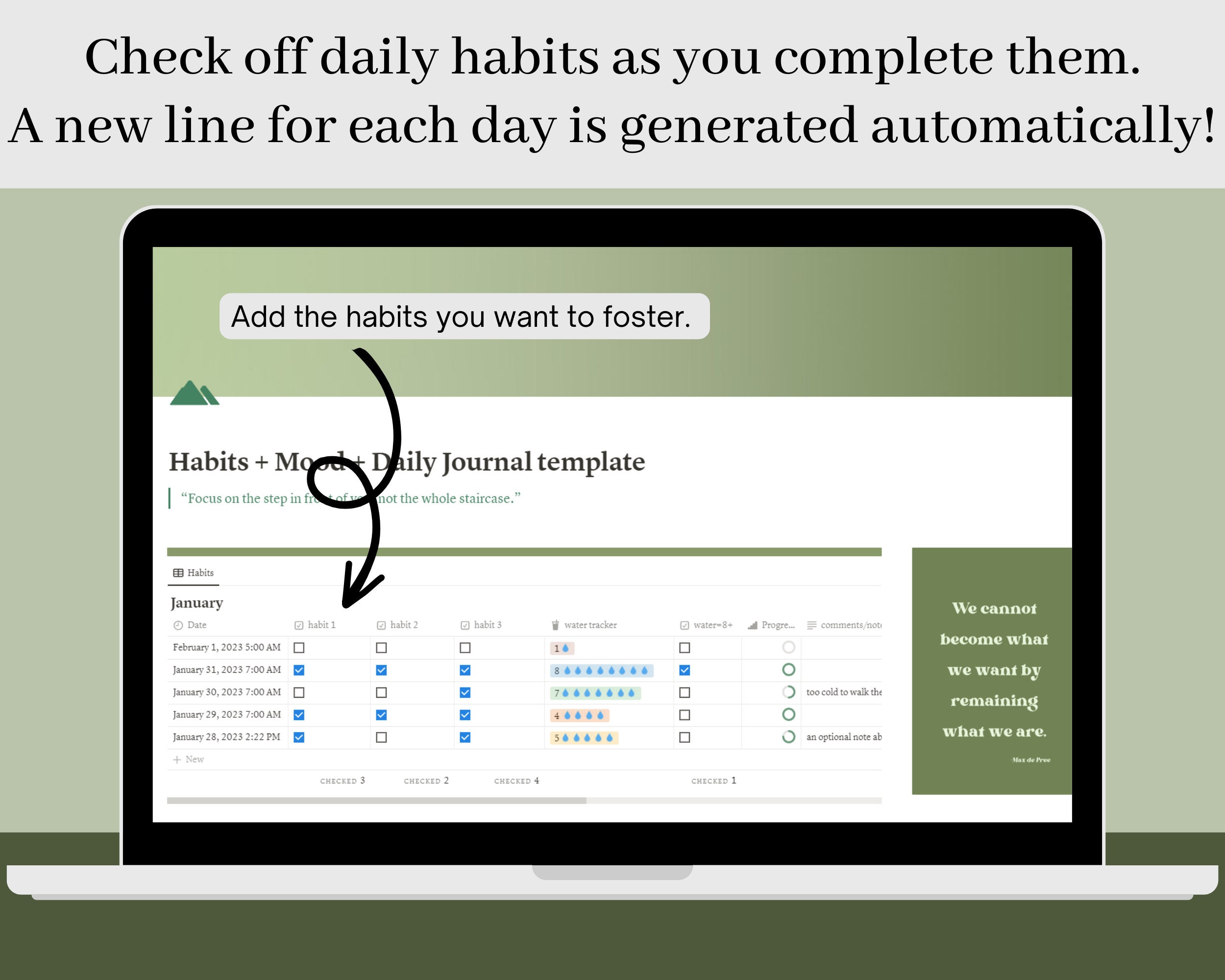 Notion Template for Habit Tracker and Mood Tracker, Simple Daily Mood ...
