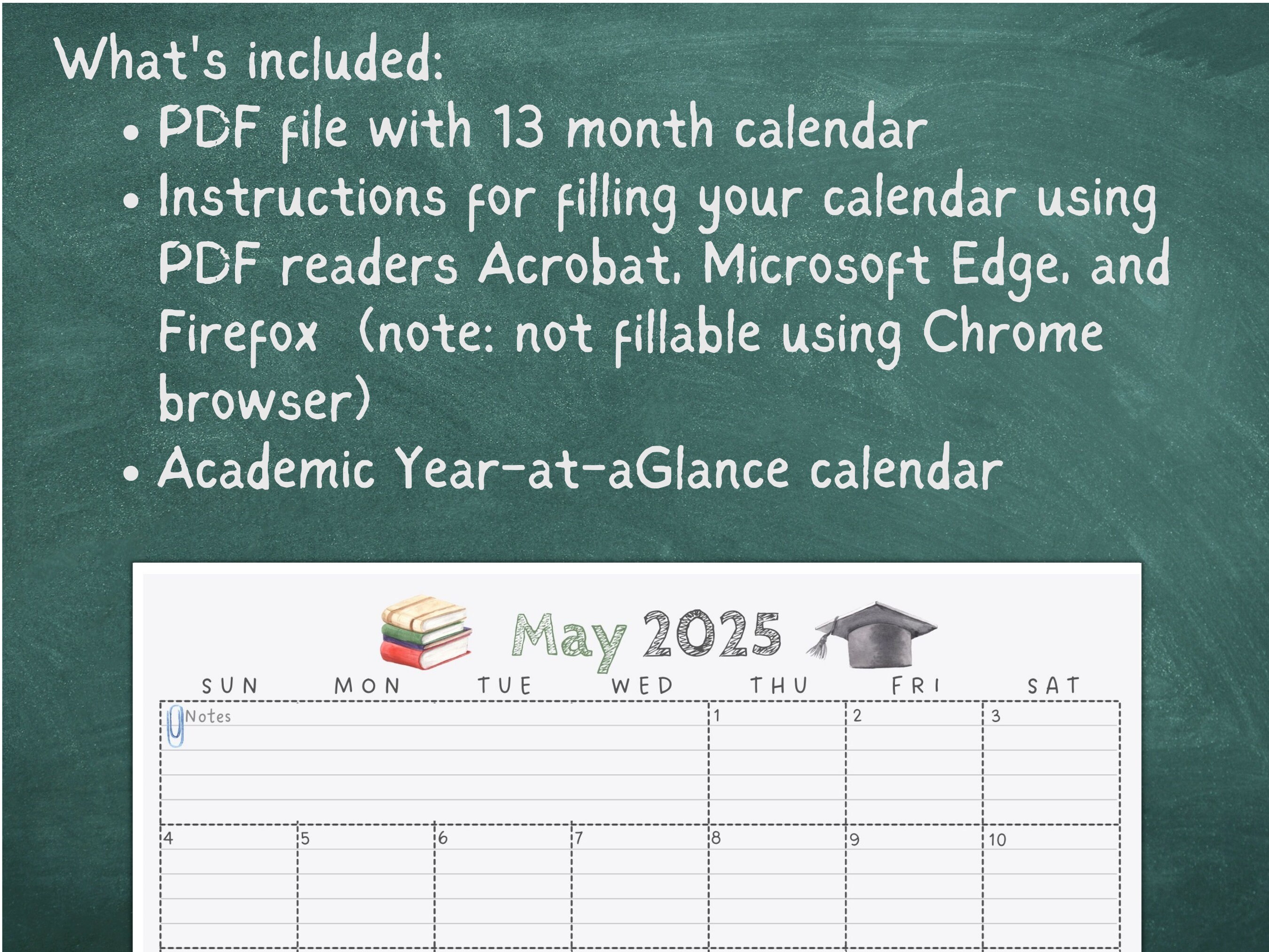 School Year Calendar Printable Academic Year 2024 2025 Calendar, Fridge ...