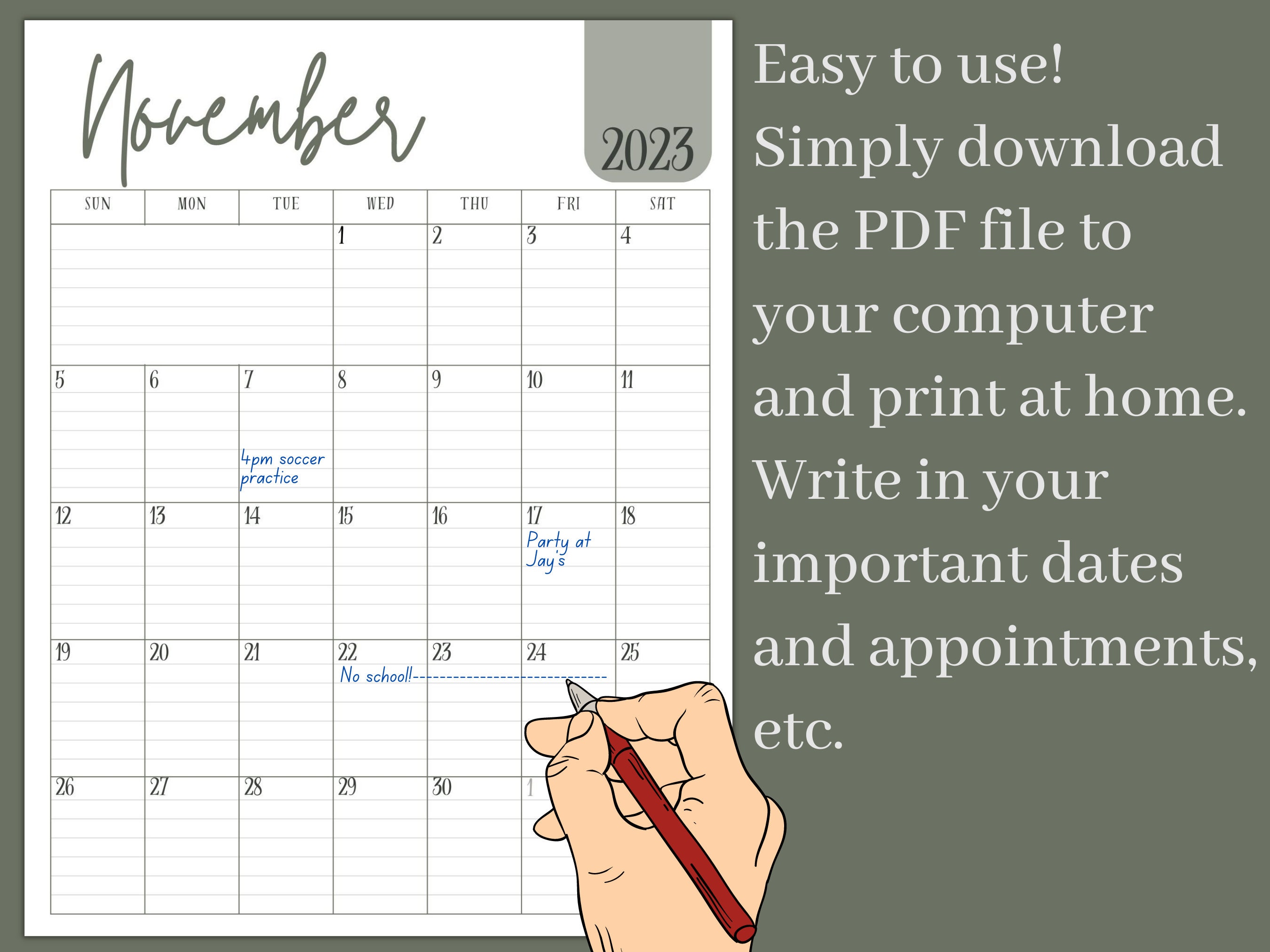 School Year Calendar for Academic Year 2023-2024 Printable - Etsy