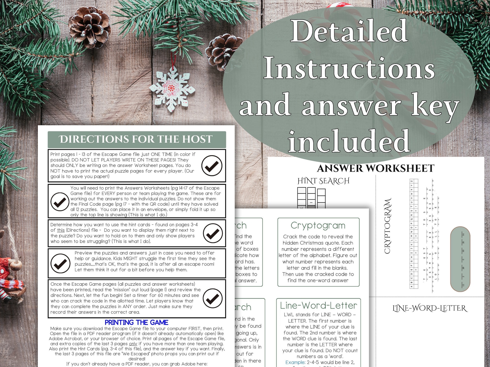 Christmas Escape Room, Printable Escape Room Kit, Christmas Escape for ...