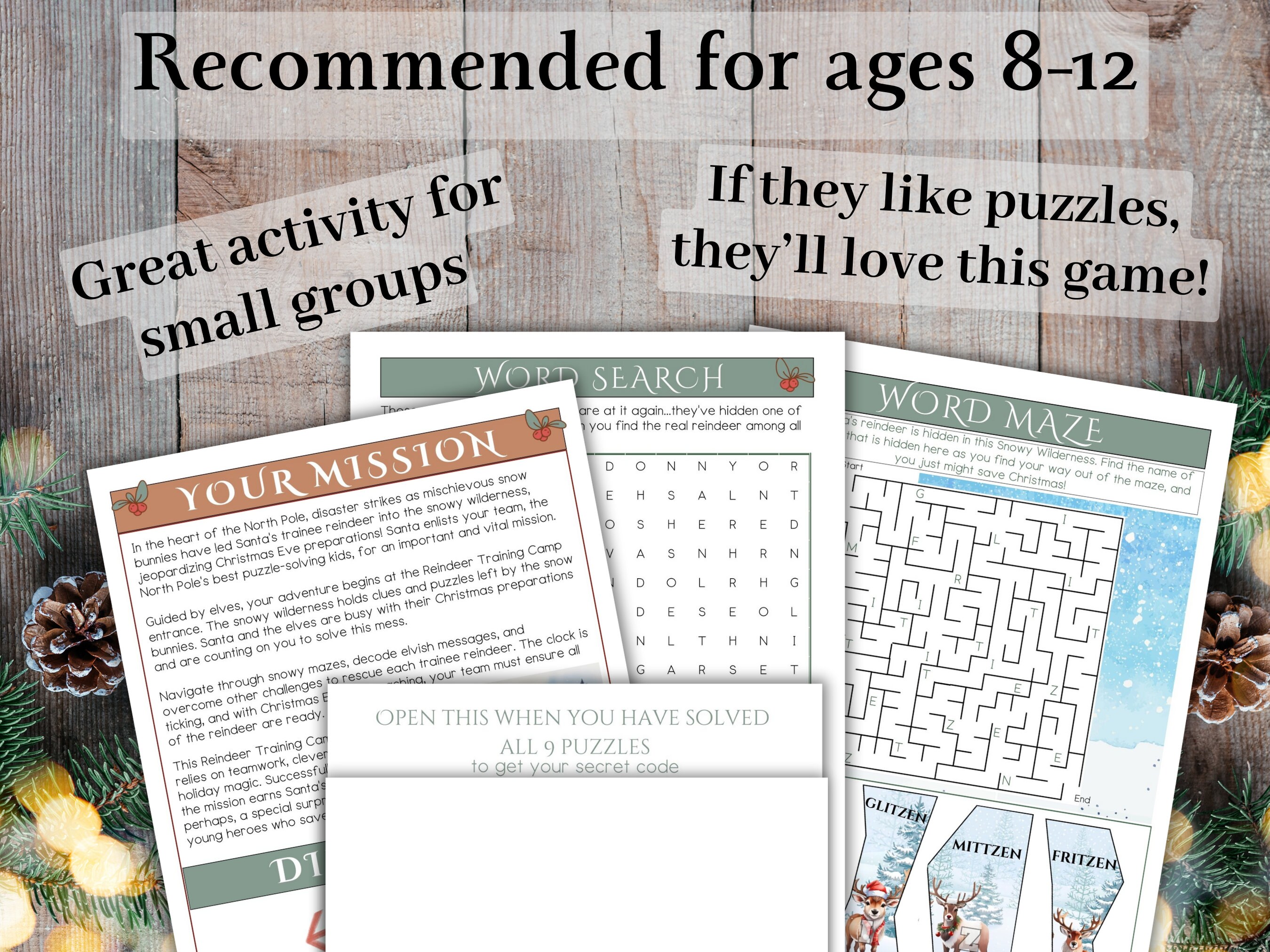 Christmas Escape Room for Kids, Printable Escape Game Kit, DIY Escape ...