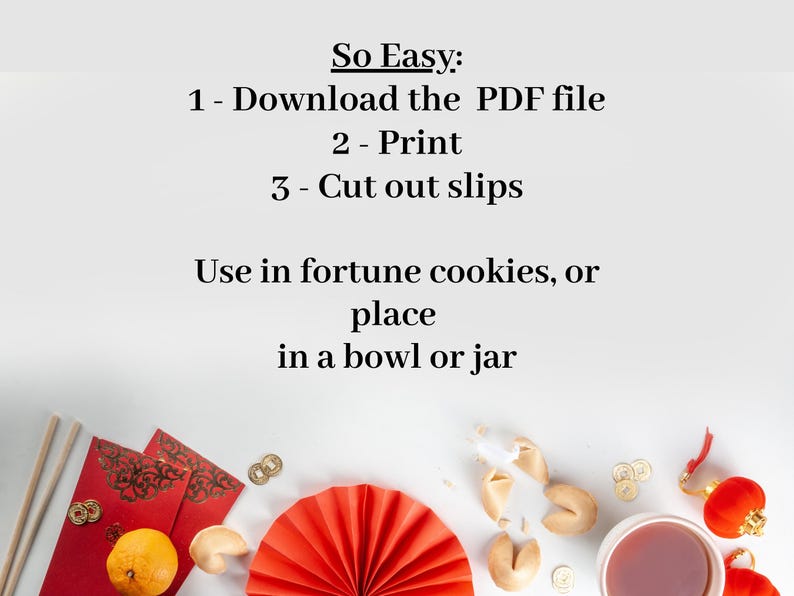 Printable Fortunes for Chinese New Year, Fortune Cookie Messages for ...