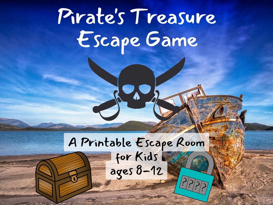 Escape Room Printable Game for Kids, Pirate Birthday Party Escape Game ...