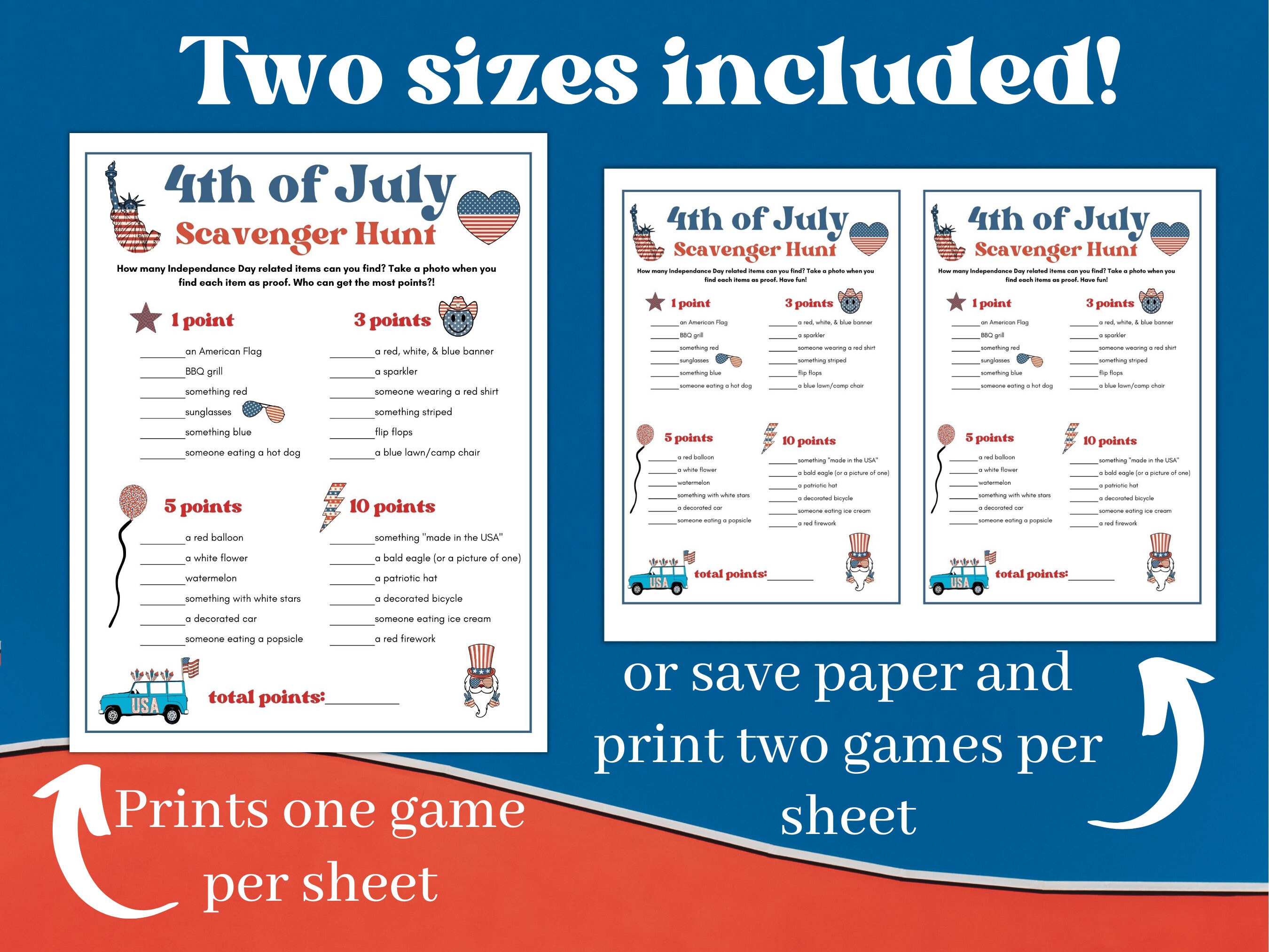 4th of July Scavenger Hunt Printable Independence Day Activity, July ...
