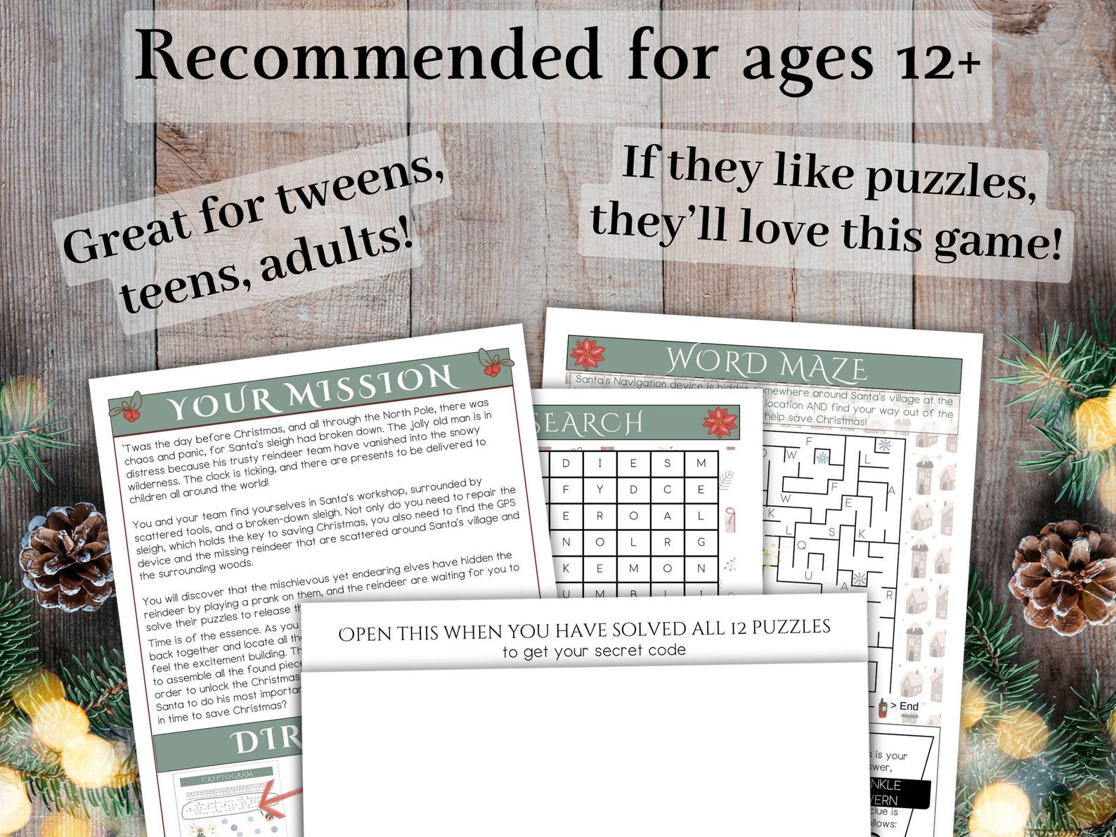 Christmas Escape Room, Printable Escape Room Kit, Christmas Escape for ...