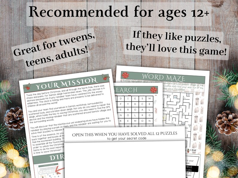 Christmas Escape Room, Printable Escape Room Kit, Christmas Escape for ...