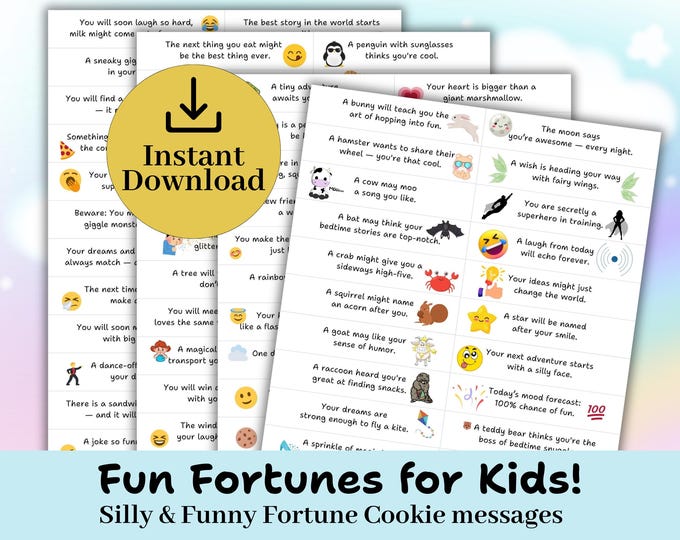 Printable Fortune Cookie Messages for Kids, Funny Fortune Cookie ...