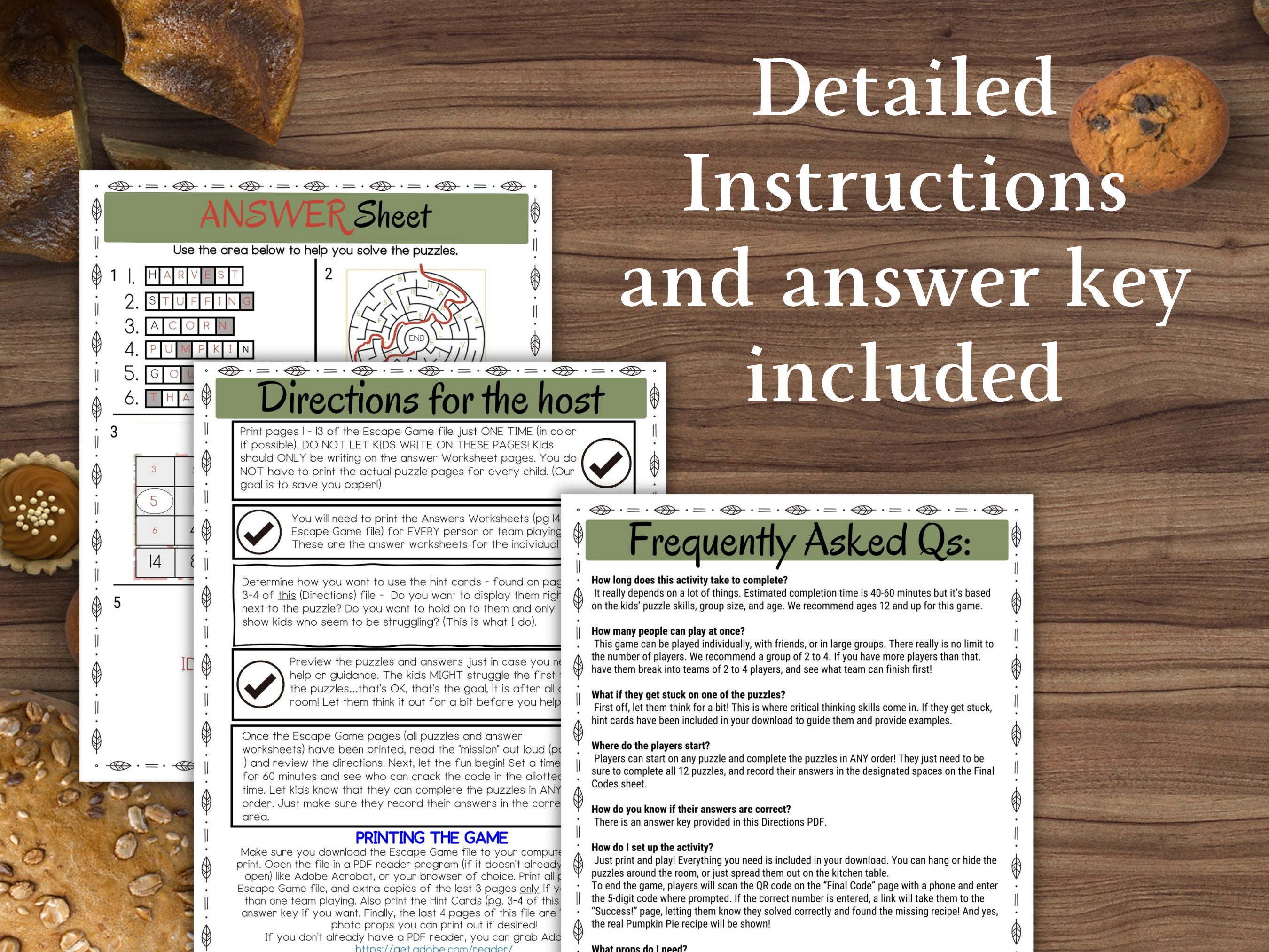 Thanksgiving Escape Room, Thanksgiving Game Printable Escape Room for ...