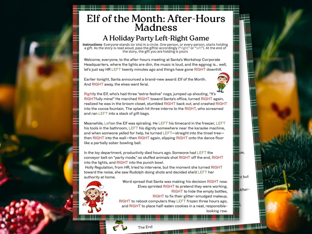 Christmas Left Right Pass the Present Game, Funny Adult Left Right Game ...