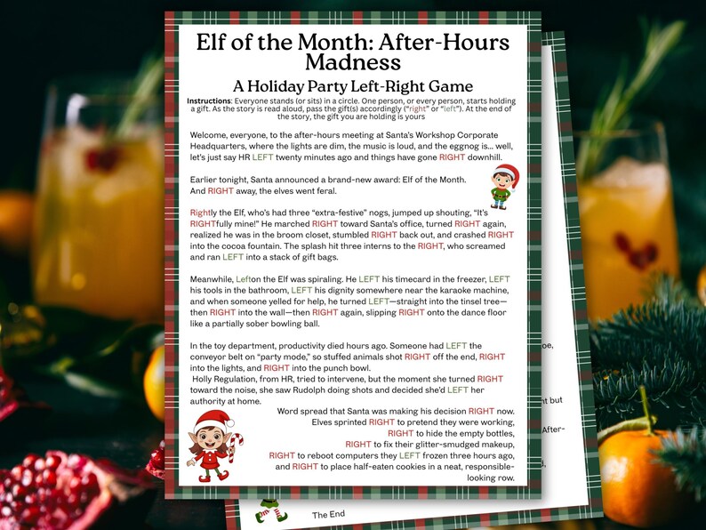 Christmas Left Right Pass the Present Game, Funny Adult Left Right Game ...