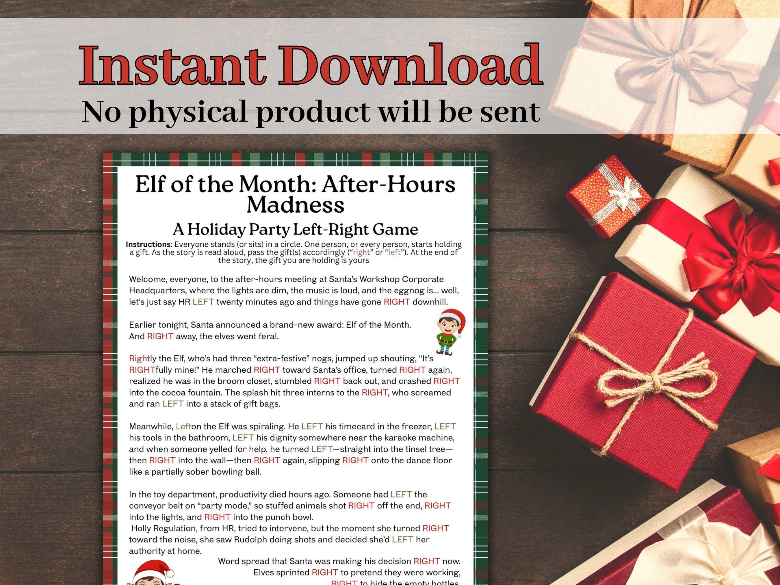 Christmas Left Right Pass the Present Game, Funny Adult Left Right Game ...