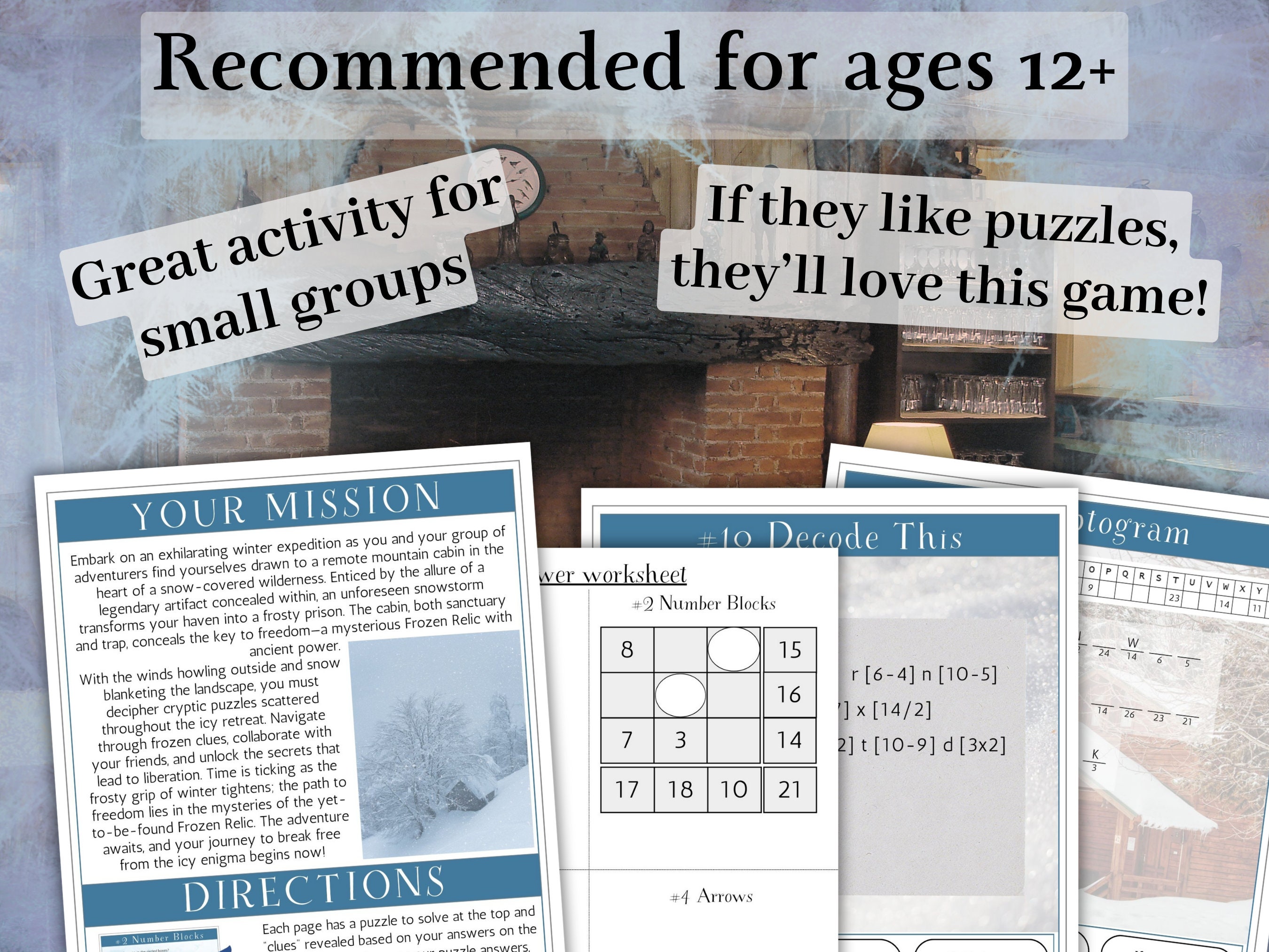 Winter Escape Room for Teens Tweens, Printable Escape Room Kit, Escape ...