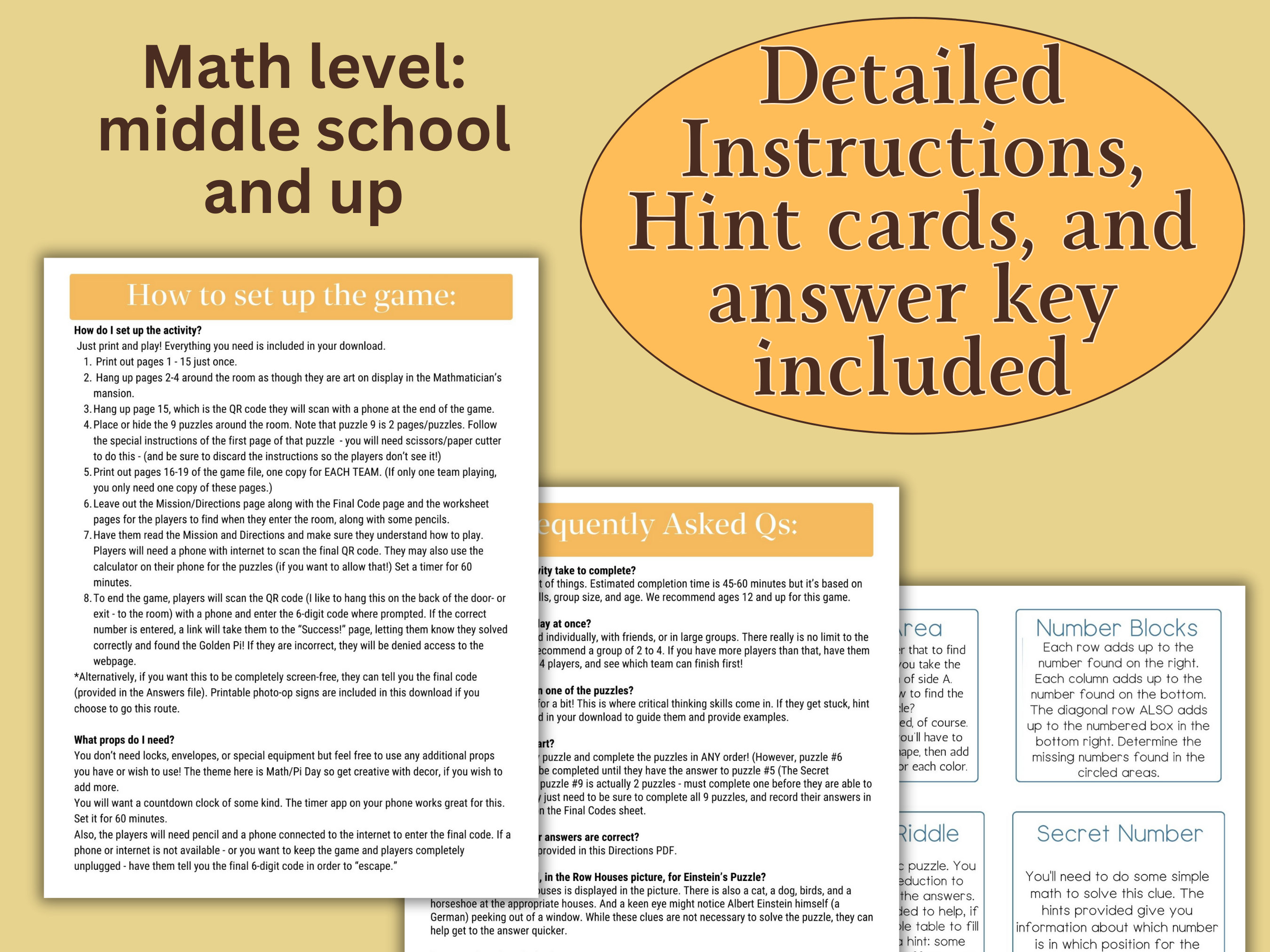 Math Lovers Escape Room Game, Pi Day Escape Room, DIY Printable Escape ...