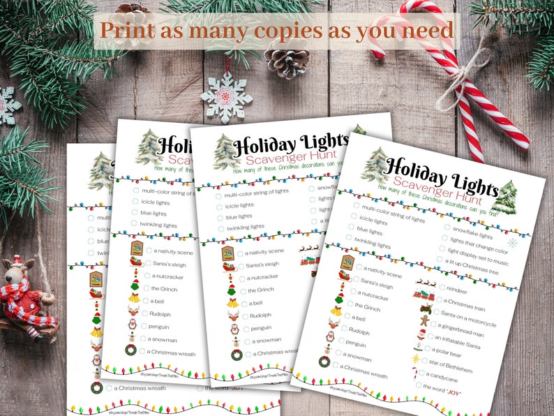 Christmas Scavenger Hunt Printable, Christmas Light Scavenger Hunt for ...