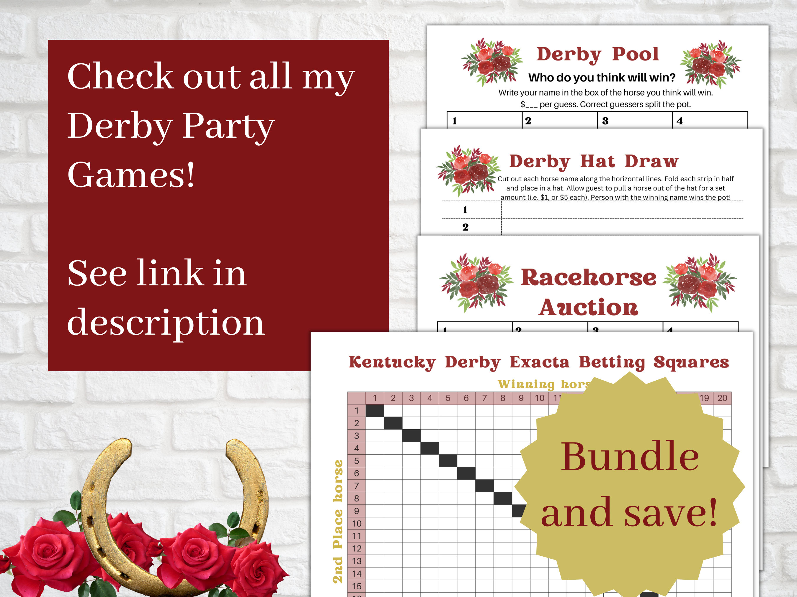 Horse Race Game Printable, Horse Racing Party Game, Horse Race Betting ...