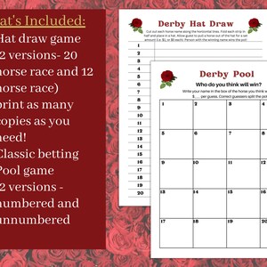 Derby Party Games Kit, Printable Derby Betting Games, 4 Different ...