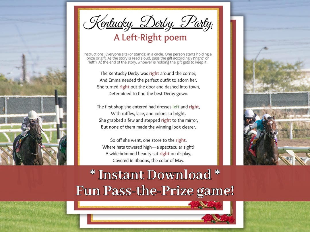 Left Right Derby Party Game, Printable Pass the Prize Game, Left Right ...