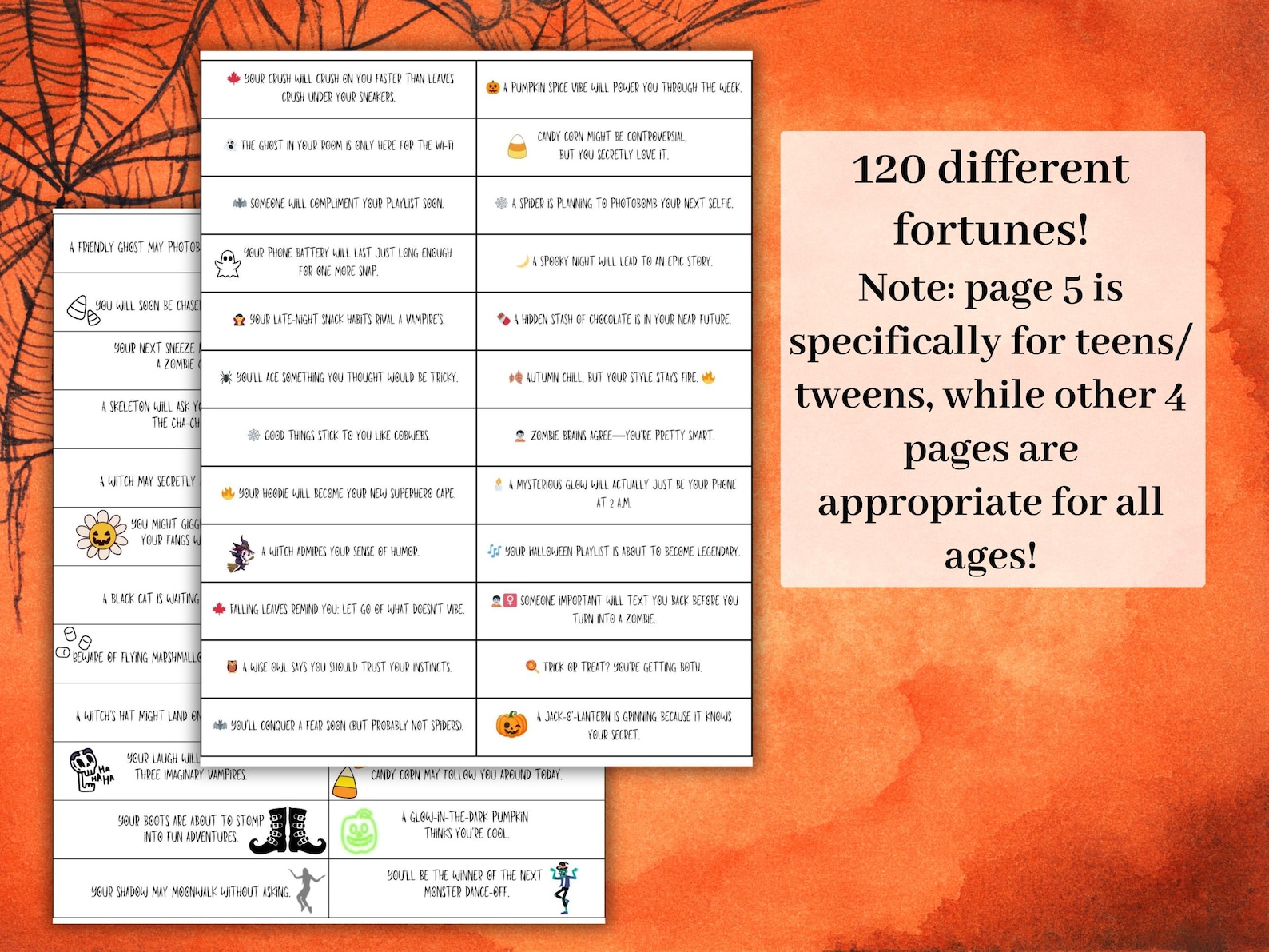 Halloween Fortune Cookie Messages, 120 Printable Funny Fortunes for ...