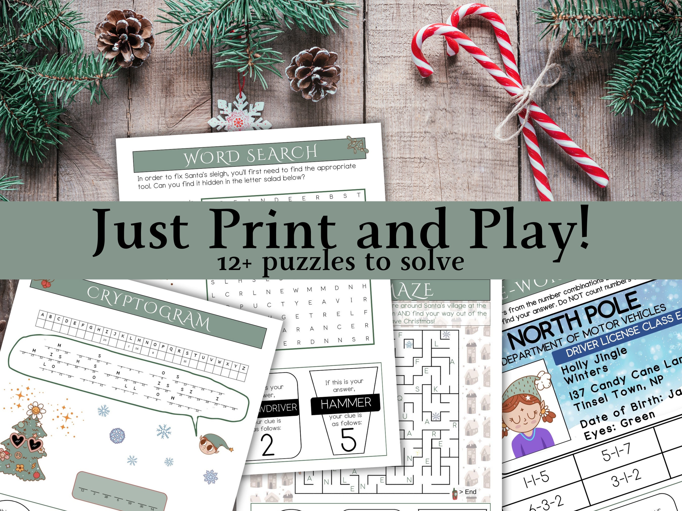 Christmas Escape Room, Printable Escape Room Kit, Christmas Escape for ...