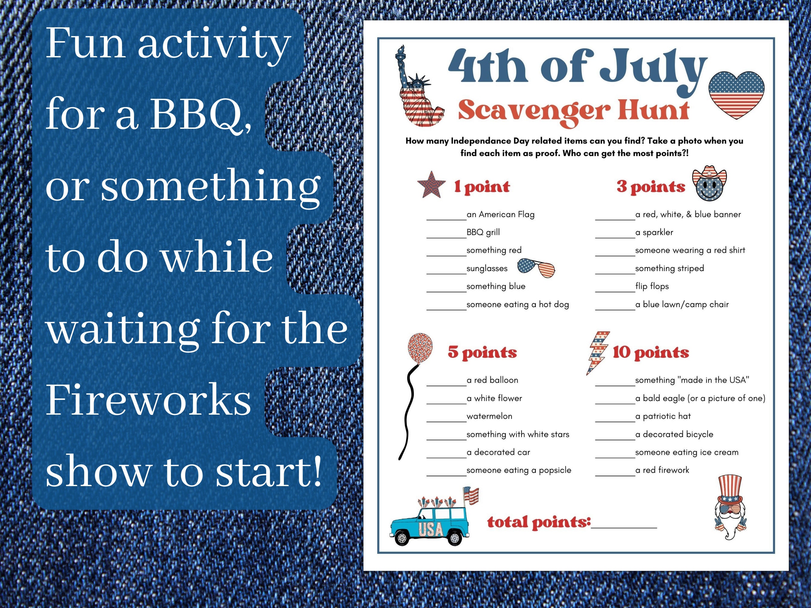 4th of July Scavenger Hunt Printable Independence Day Activity, July ...