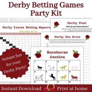 Derby Party Games Kit, Printable Derby Betting Games, 4 Different ...