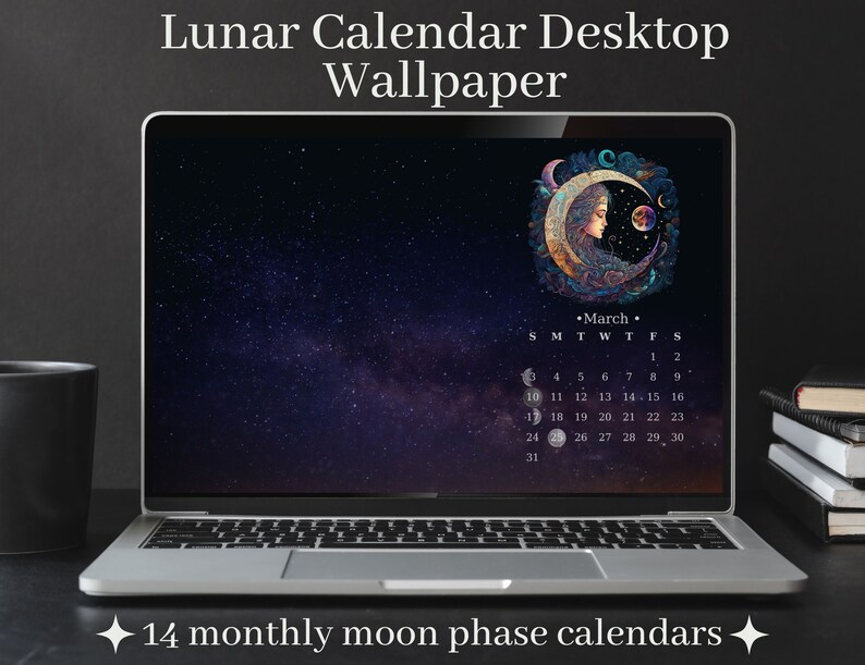 Lunar Calendar Desktop Wallpaper, Moon Phase Calendar 2024 Computer ...