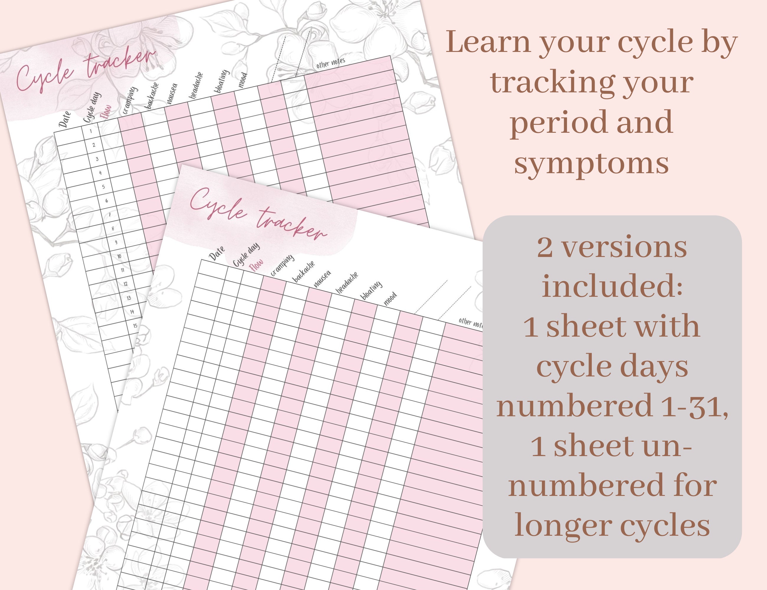 Period Tracker Printable Monthly Cycle Journal, for Tracking Your ...