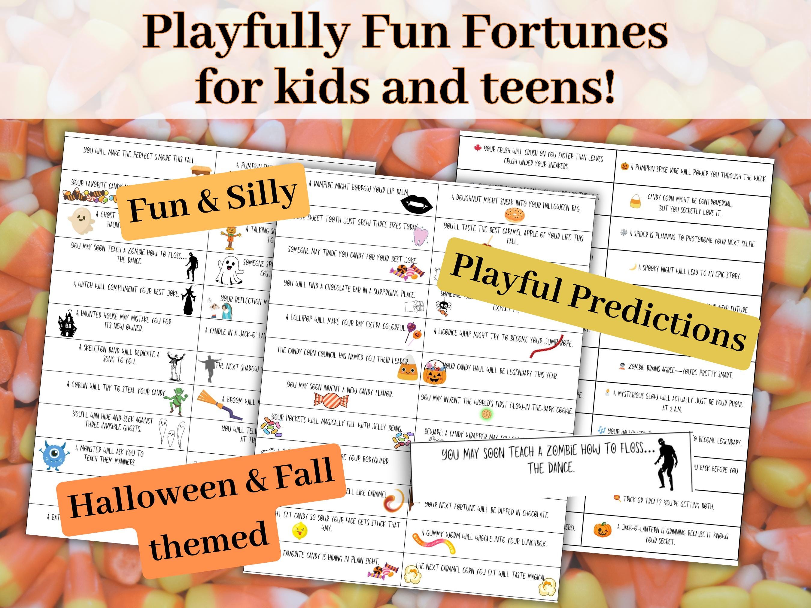 Halloween Fortune Cookie Messages, 120 Printable Funny Fortunes for ...