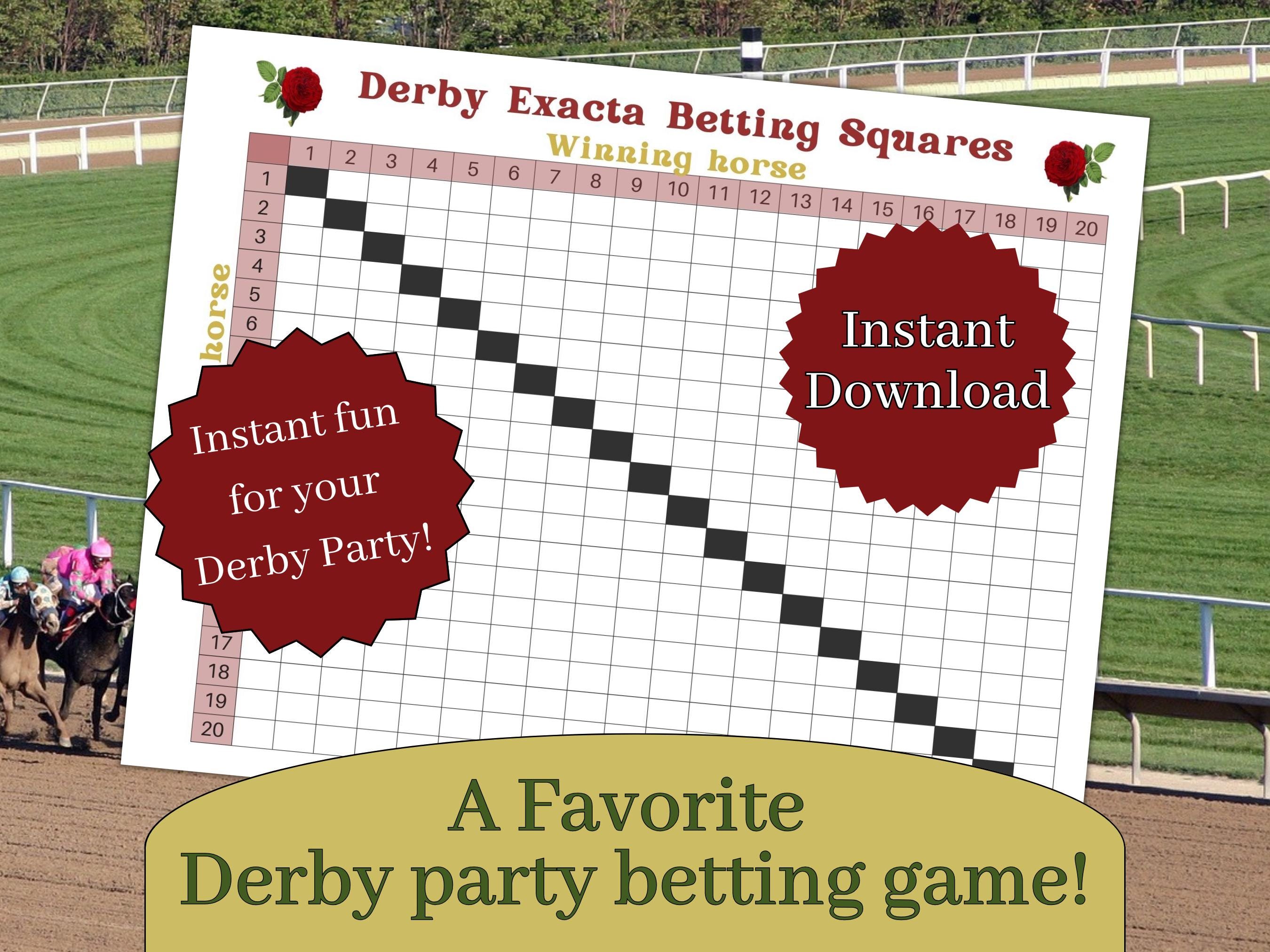 Derby Party Game, Derby Squares, Derby Party Betting Game, Horse Race ...