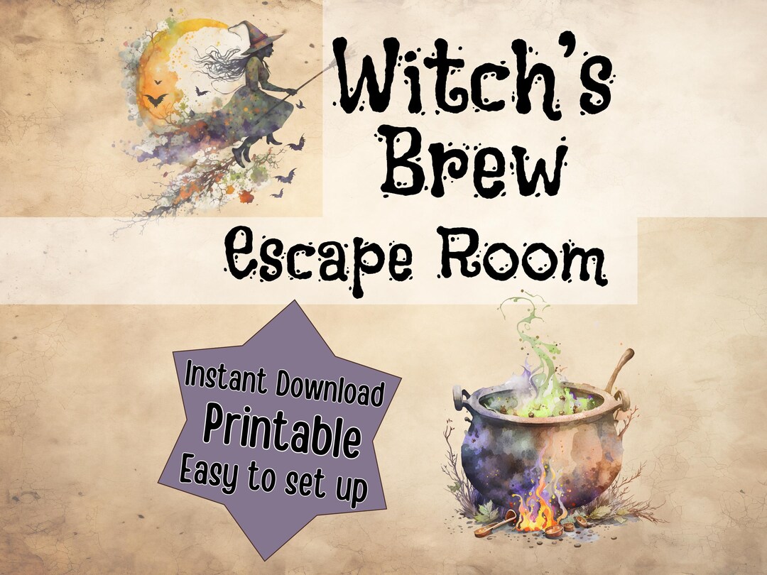 Witch's Brew Escape Room, Scavenger Hunt Escape Room, Halloween Game ...