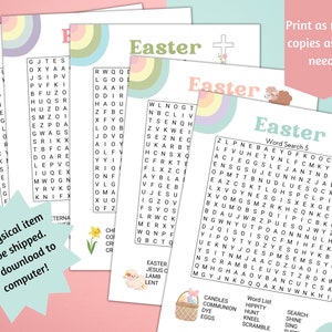 Easter Word Search Puzzles 5 Word Searches Plus Answer Key - Etsy