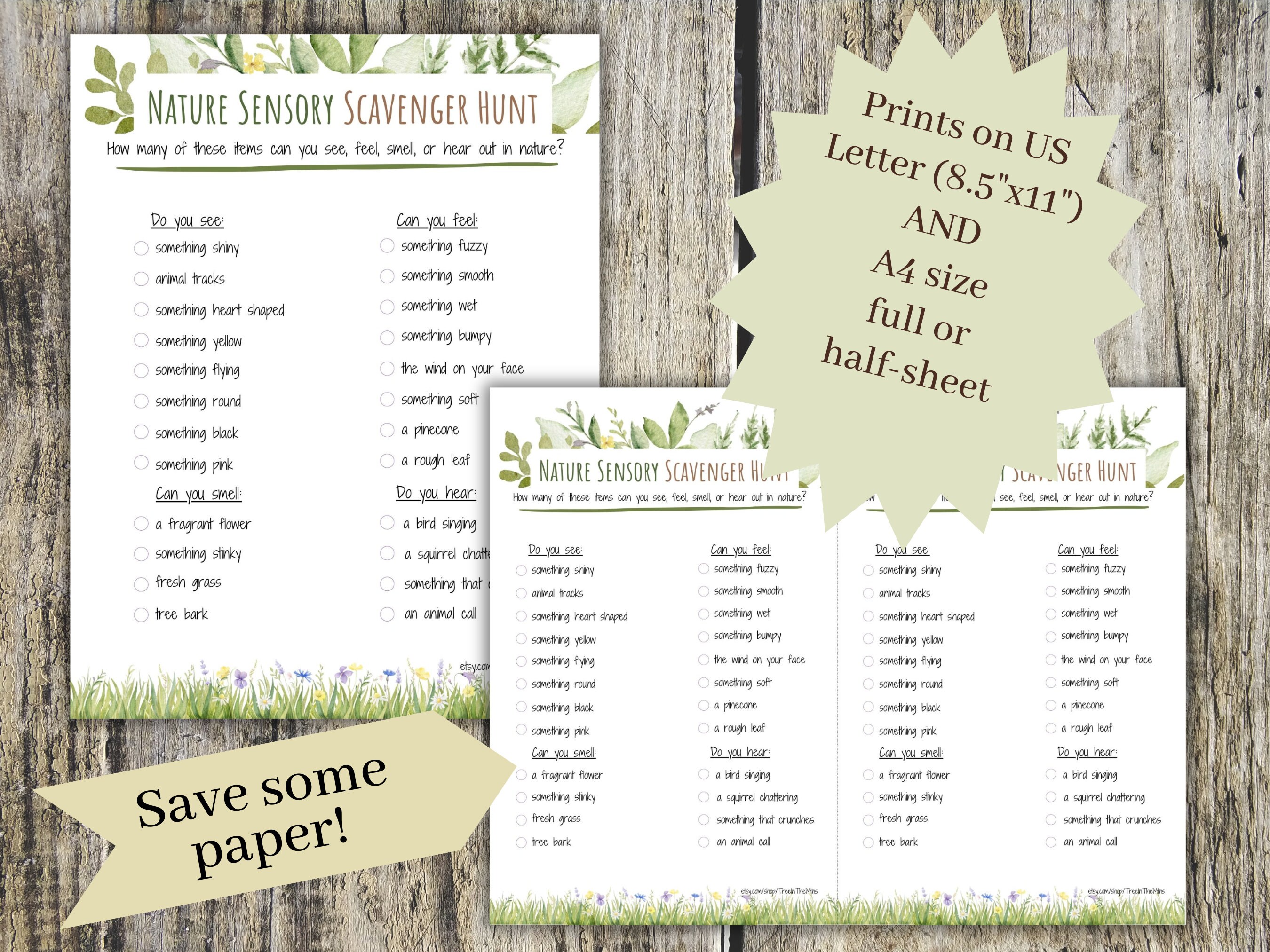 Nature Scavenger Hunt Bundle, Set of 5 Scavenger Hunts for Kids of All ...