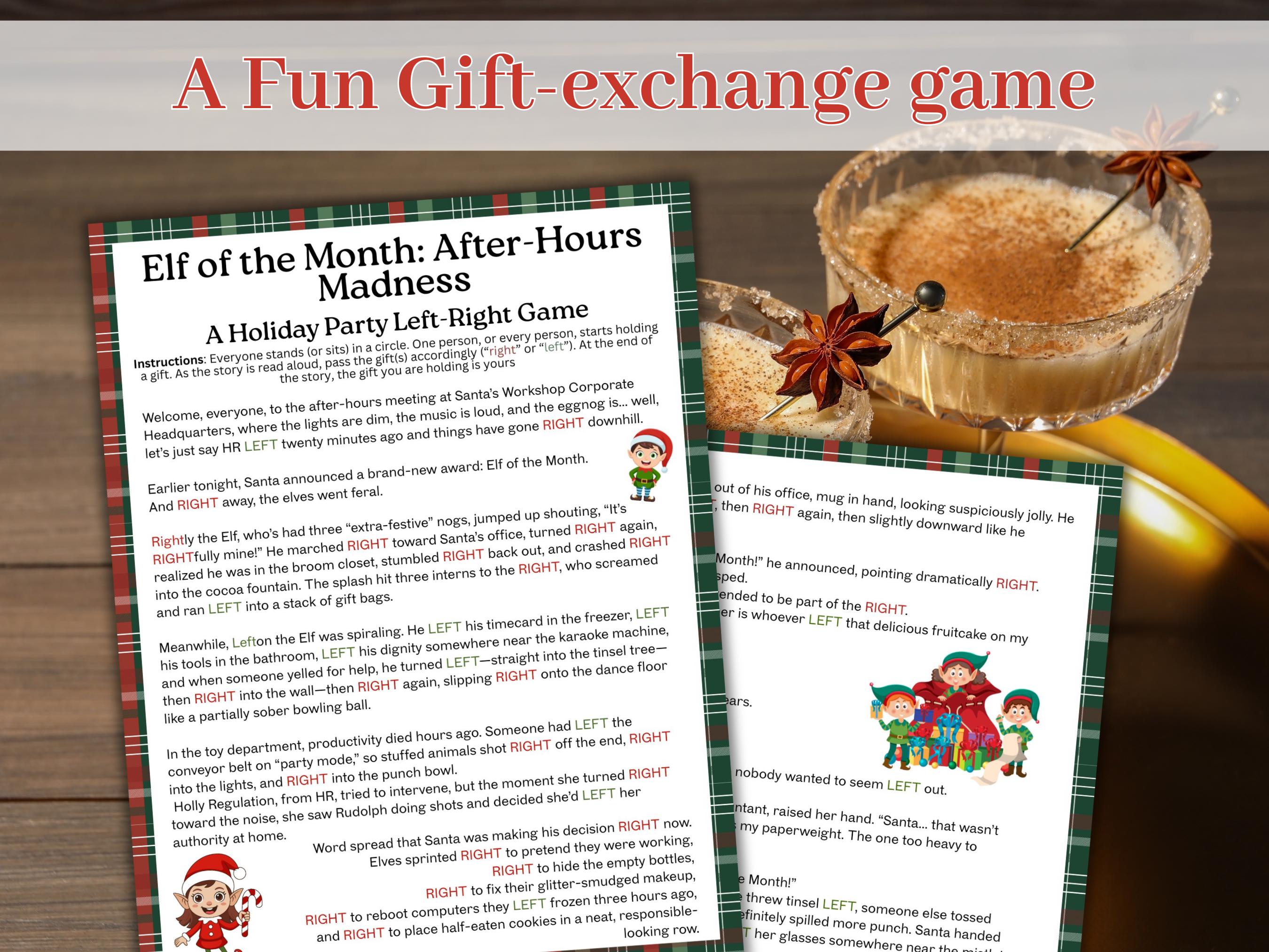 Christmas Left Right Pass the Present Game, Funny Adult Left Right Game ...
