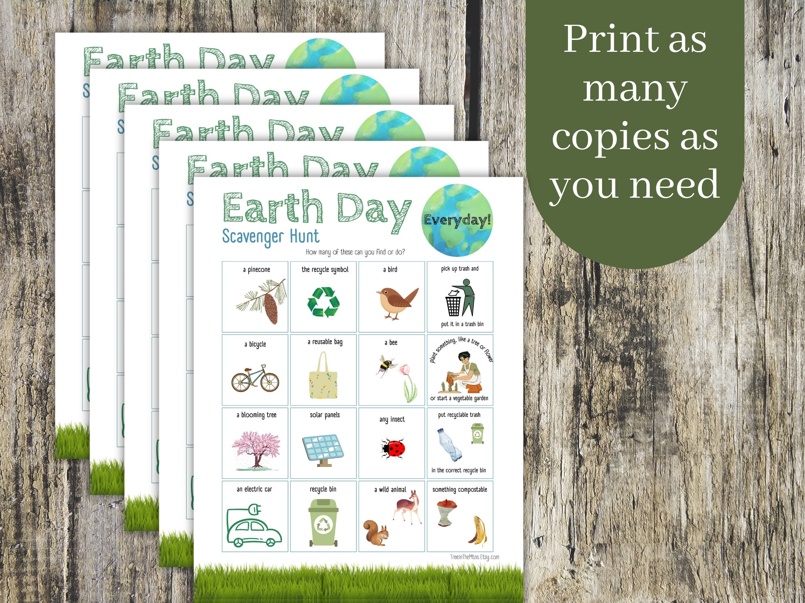 Earth Day Scavenger Hunt, Printable Outdoor Scavenger Hunt for Kids ...