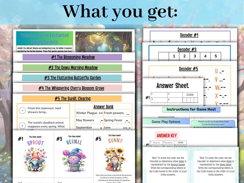 Spring Trivia Game, Printable Spring Escape Room for Kids, Escape Game ...